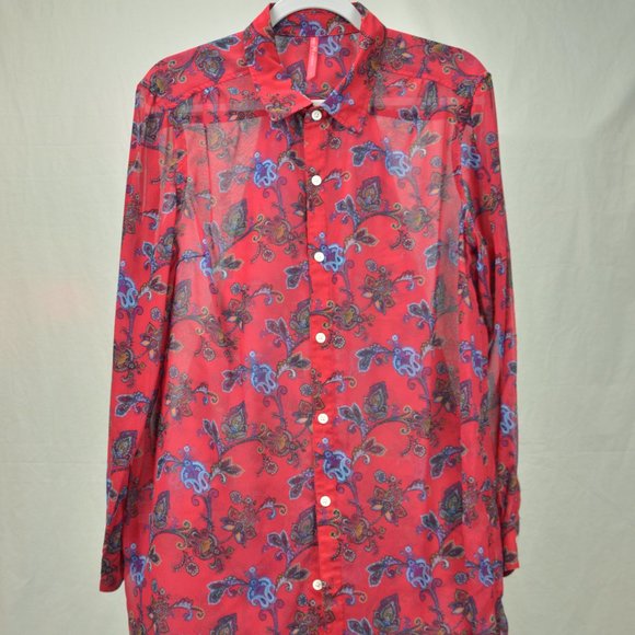 Ruby Ribbon | Dresses | Ruby Ribbon Red Paisley Shirt Dress | Poshmark